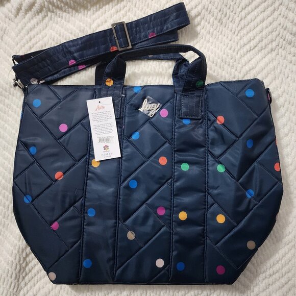 lug | Bags | Lug Dory Xl Convertible Tote Bag Multi Dots Navy | Poshmark